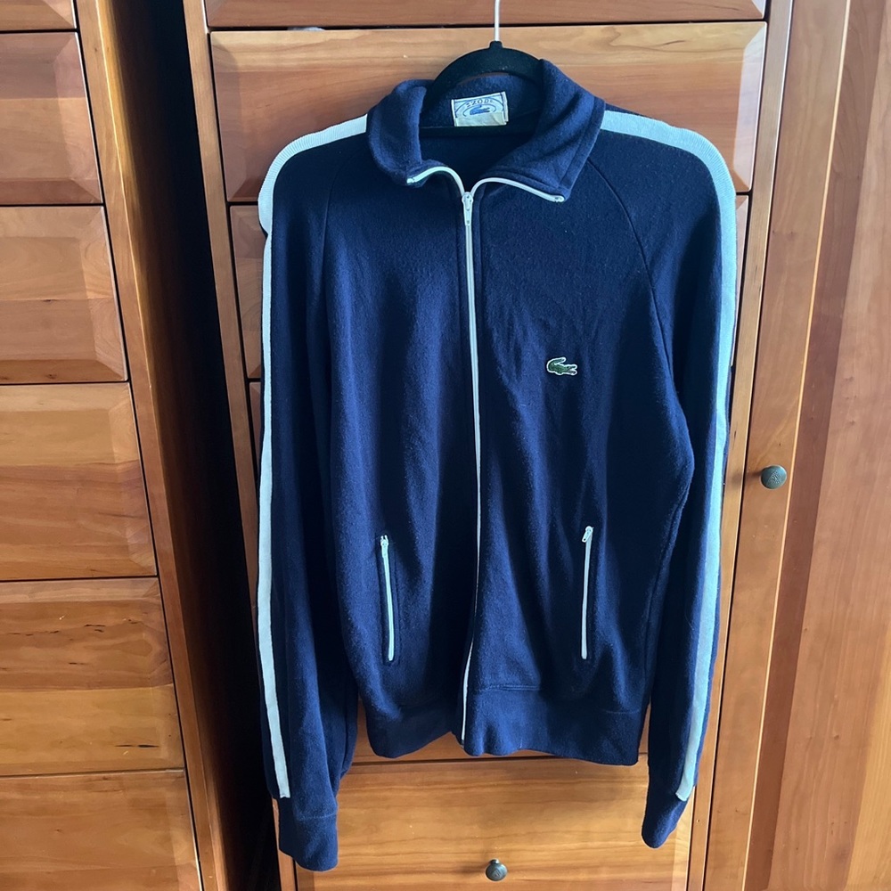 Vintage Izod Lacoste Track Jacket/Cardigan, Full Zipp… - Gem